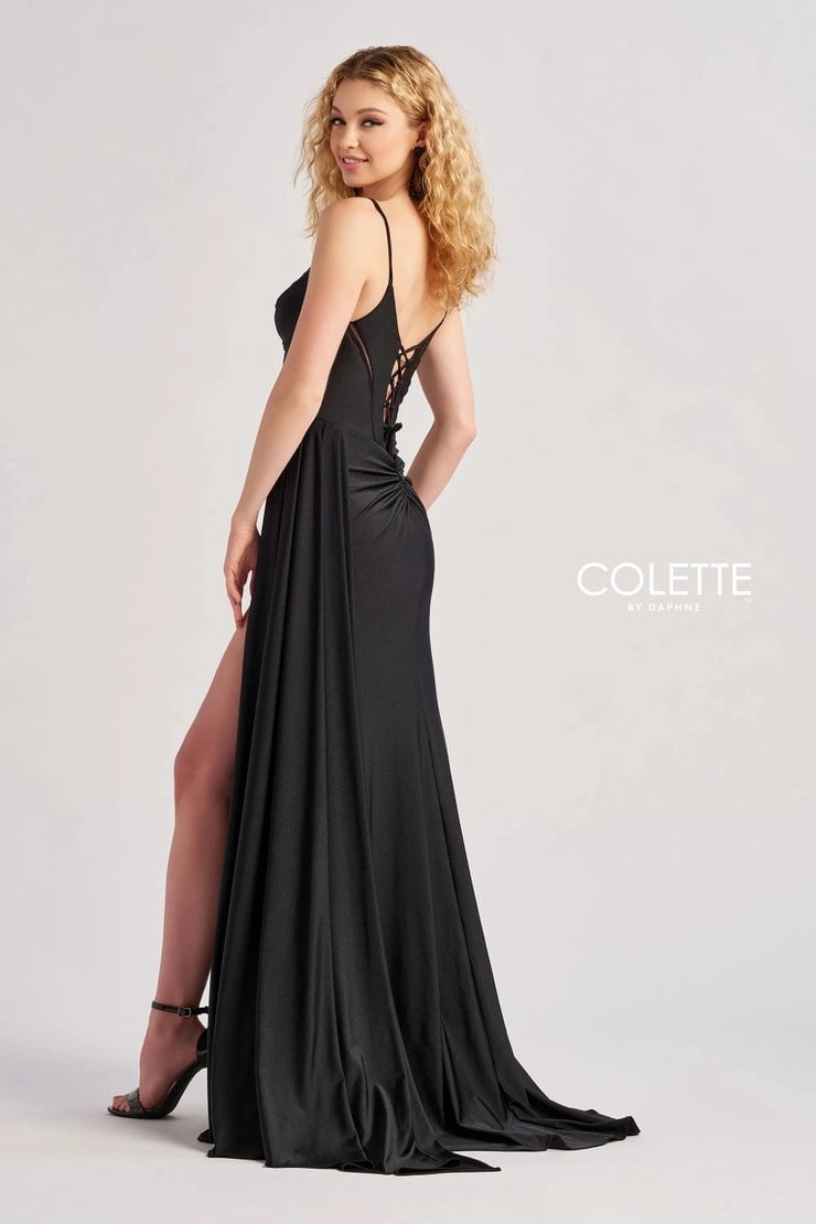 Colette By Daphne CL8480 - Long Stretch Jersey, Tulle, Stretch Lining Sheath Dress - Spaghetti ...