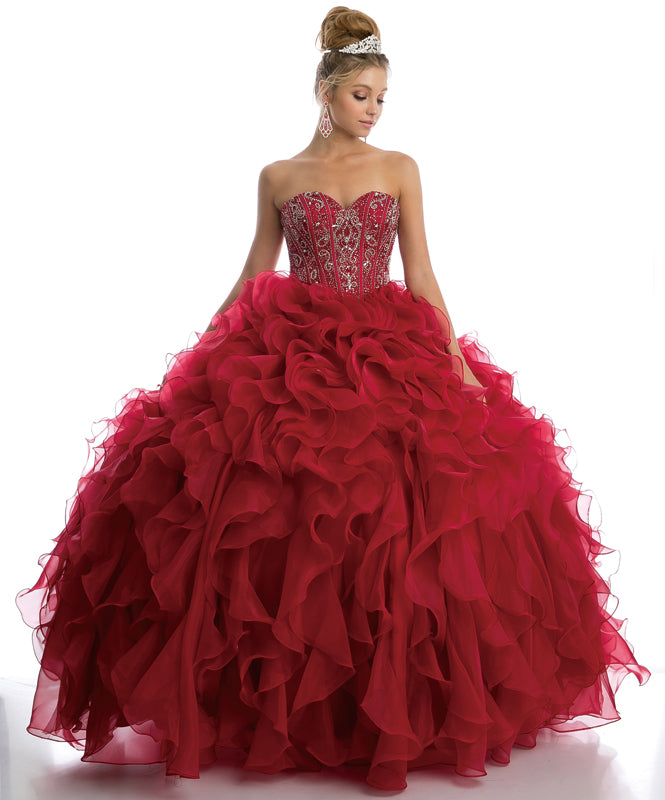 Juliet Dresses 1418 - Long Organza Ballgown Dress - Corset Boning ...