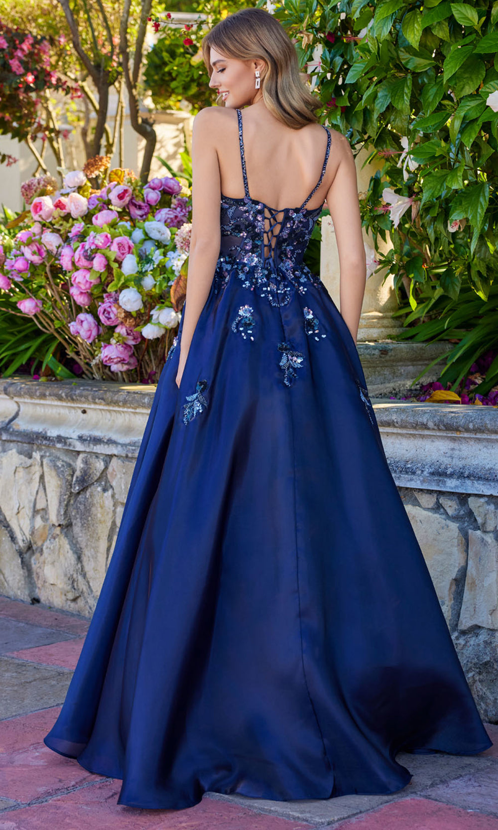 Juliet Dresses JT2617U - Long Organza A-Line Dress - Floral, Sleeveless ...