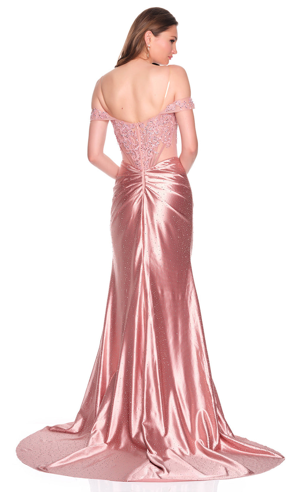 Dave & Johnny 12761 - Long Sheath Dress - Illusion Corset Bodice ...