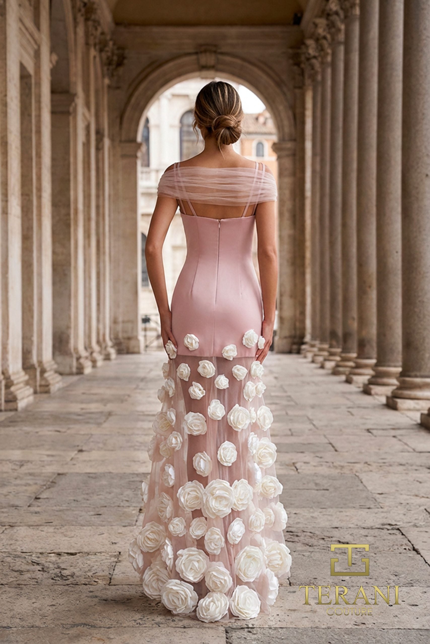 Terani Couture 261P6098 - Long Matte Satin Trumpet Dress - Cap Sleeves ...