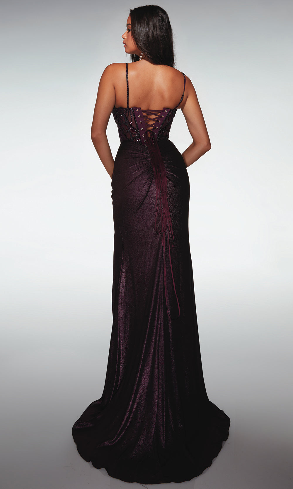 Alyce Paris 62143 - Long Metallic Chiffon Sheath Dress - Metallic ...