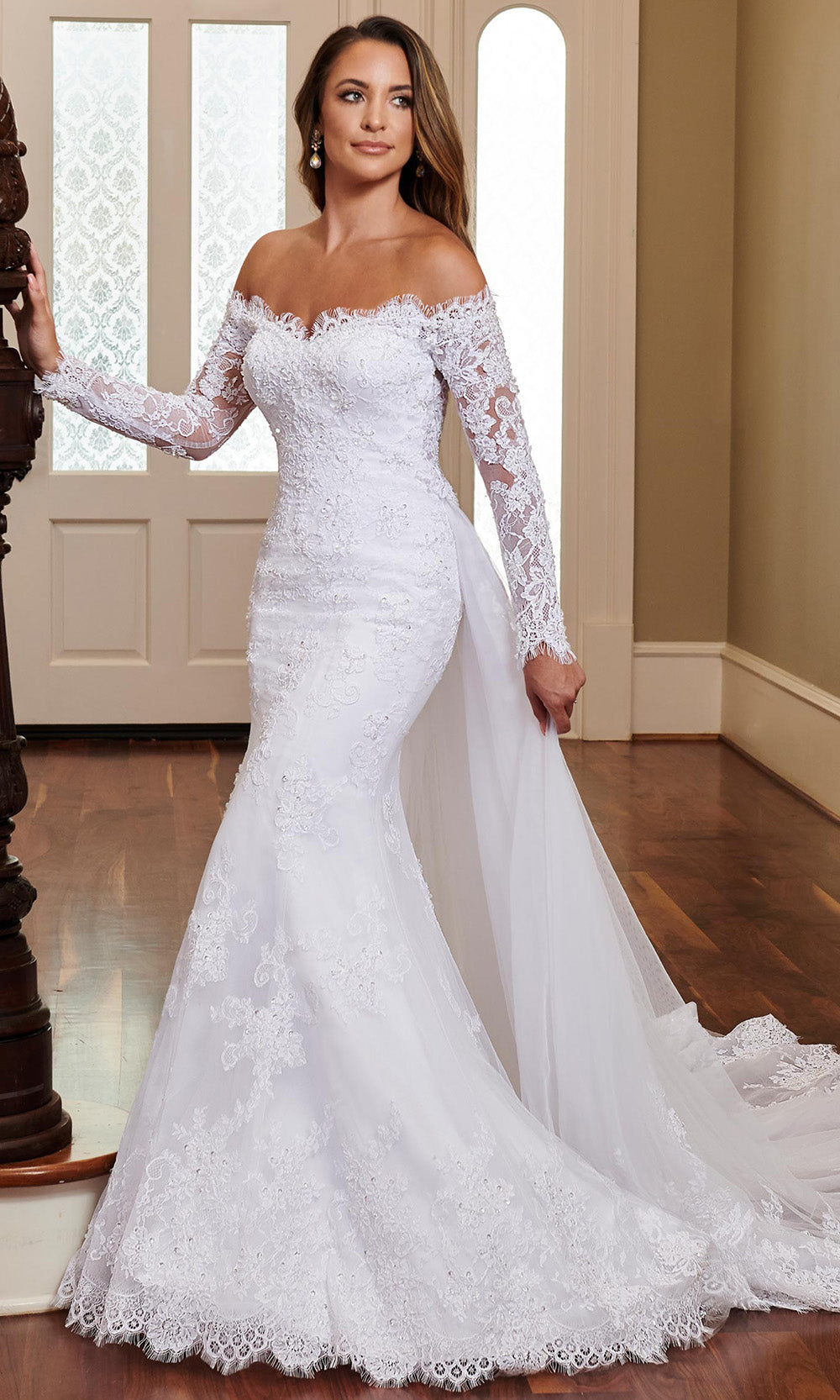 Rachel Allan Bridal MB4009 - Long Tulle Mermaid Dress - Beaded, Lace ...