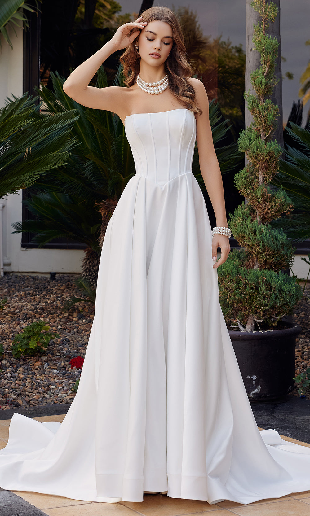 Nox Anabel Bridal JW1045 - Long Satin A-line Dress - Strapless straight ...