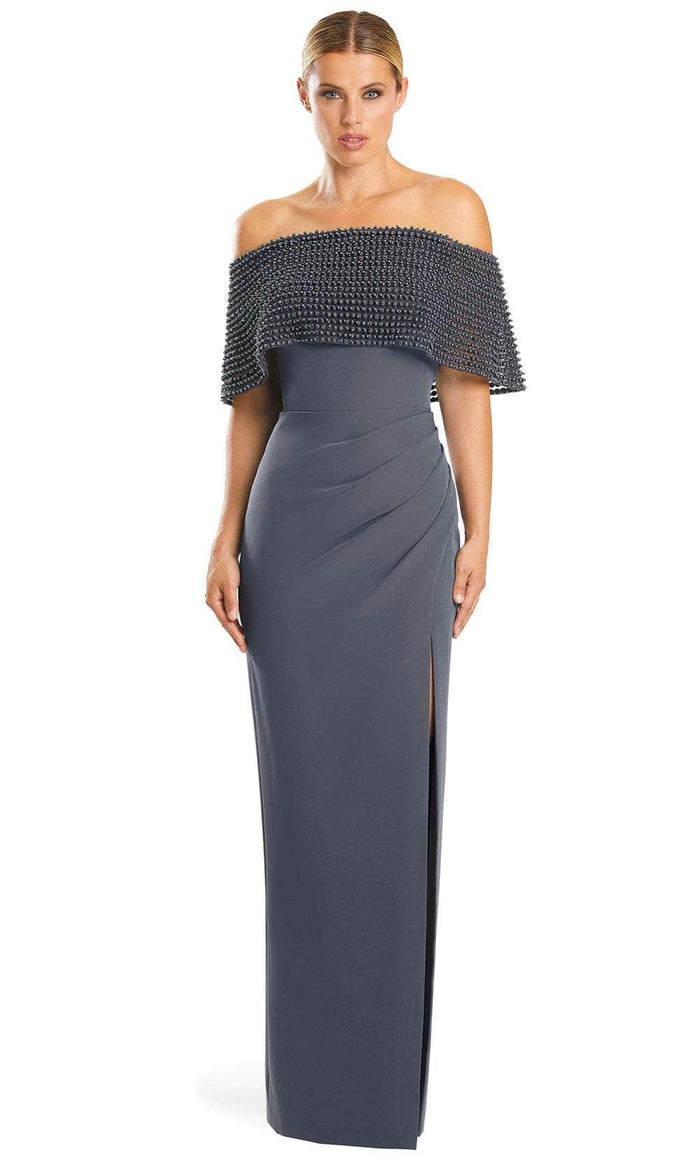 Alexander by Daymor 1883F23 - Beaded Off Shoulder Evening Gown ...
