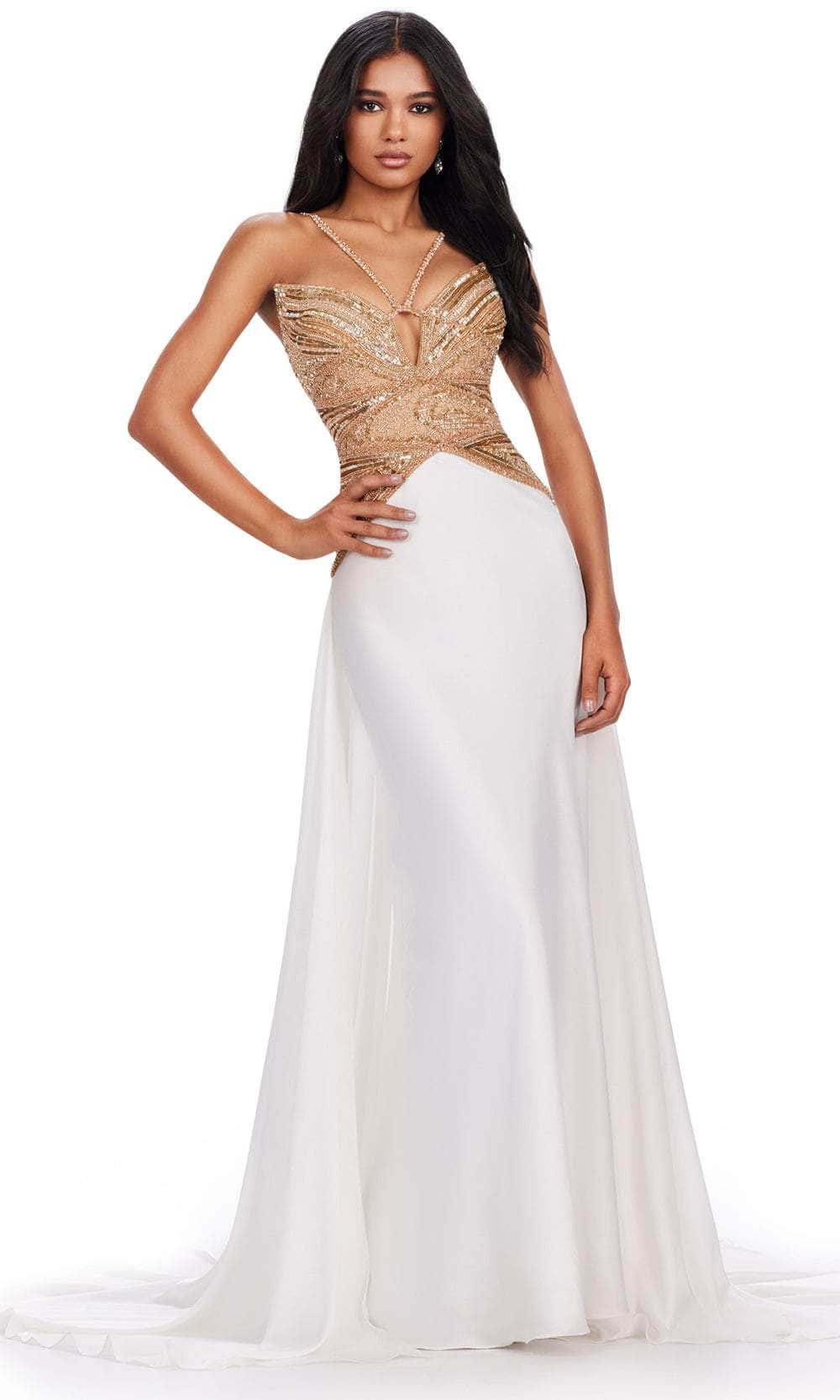 Ashley Lauren 11455 - Long Sheath/A-line Dress - Sleeveless, Beaded ...