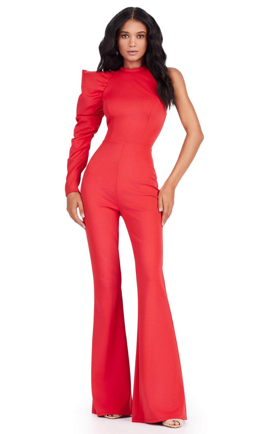 Ashley Lauren 11531 - Puff Sleeve High Neck Jumpsuit – Couture Candy