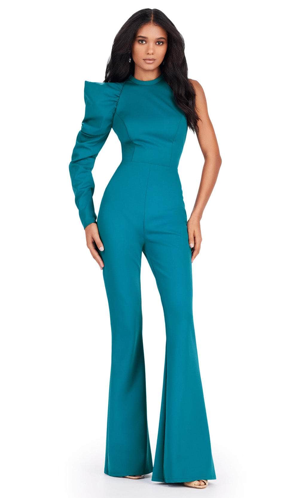 Ashley Lauren 11531 - Puff Sleeve High Neck Jumpsuit – Couture Candy