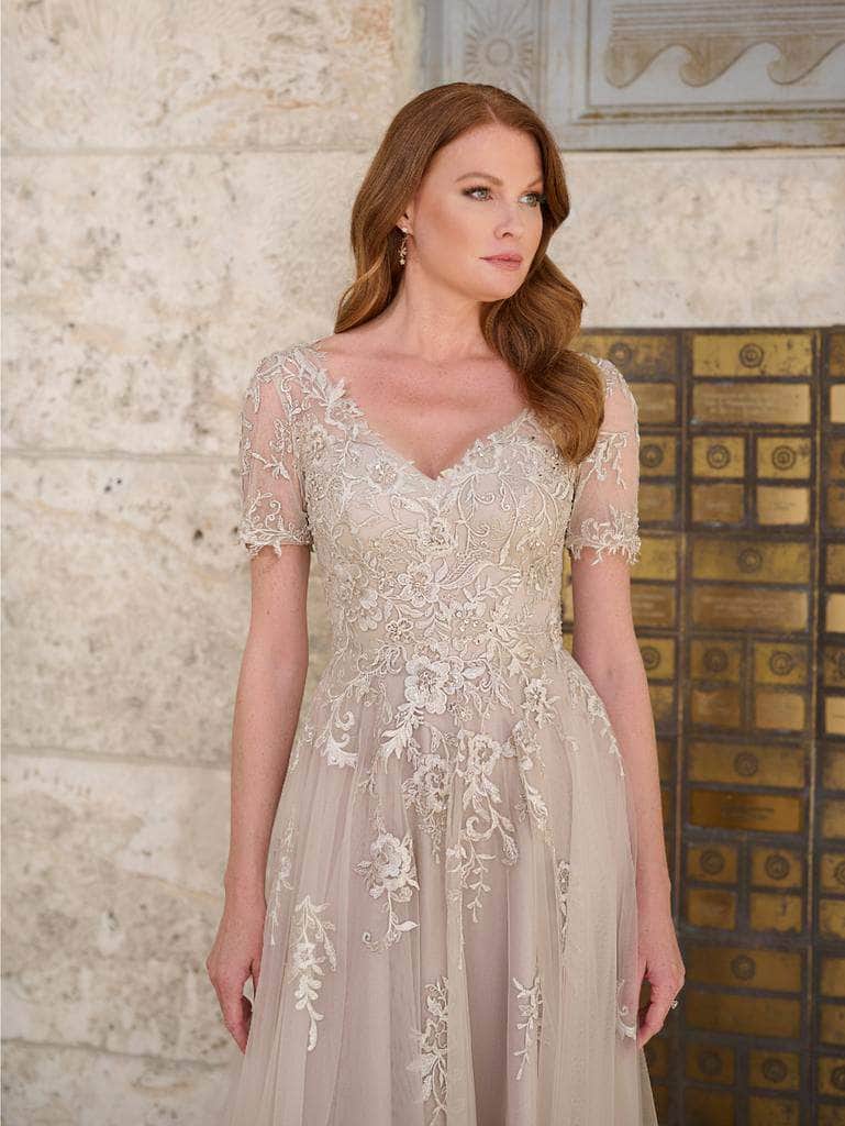 Christina Wu Eleganve 17172 - Short Sleeve Appliqued Evening Gown ...