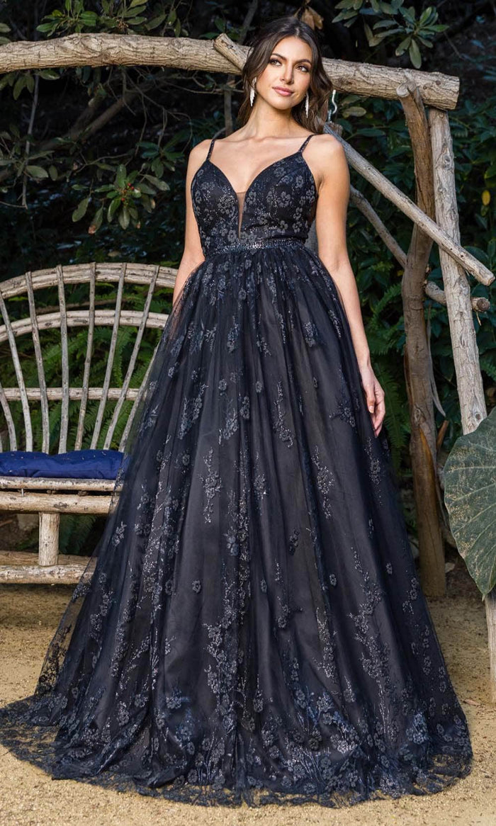 Cinderella Couture 8039J - Glittered Embroidered Sleeveless Prom Dress ...