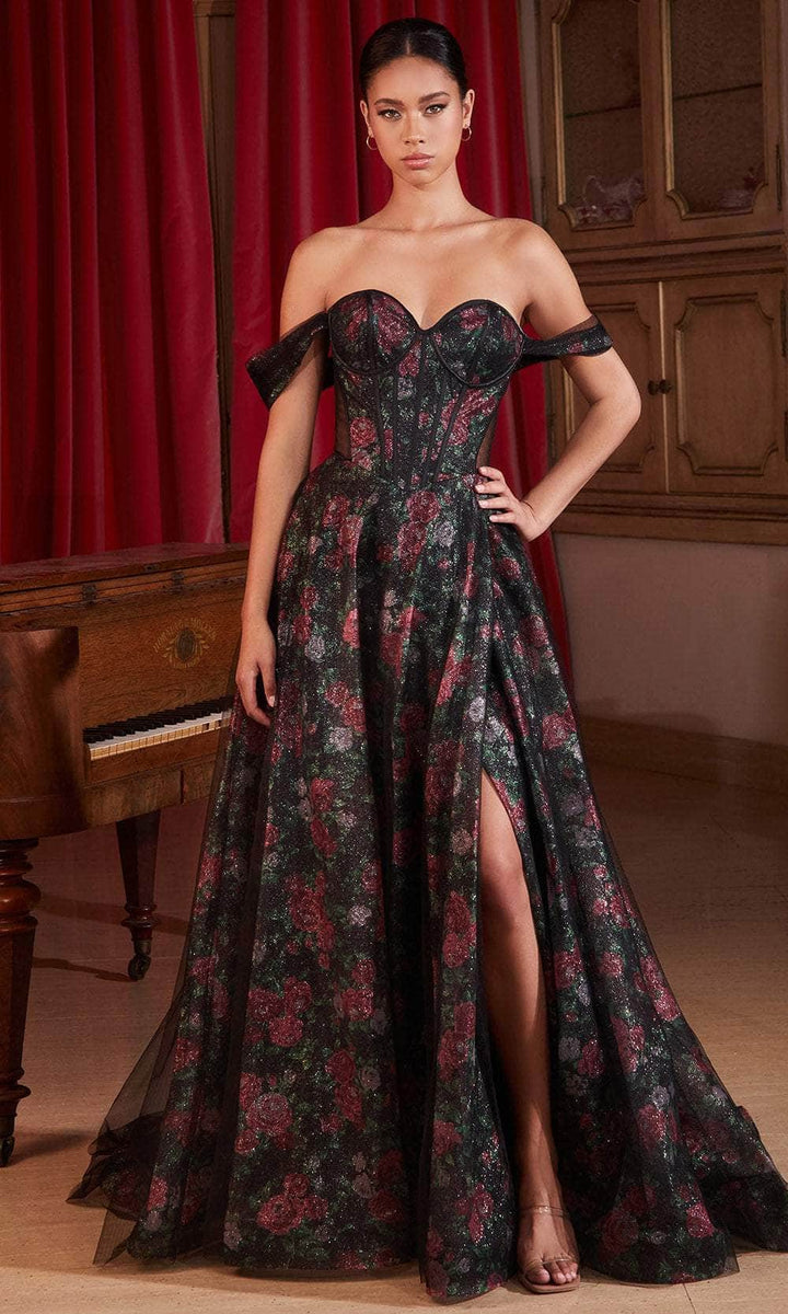 Cinderella Divine CD806 - Off-Shoulder with Sheer Side Panels Prom Dre ...
