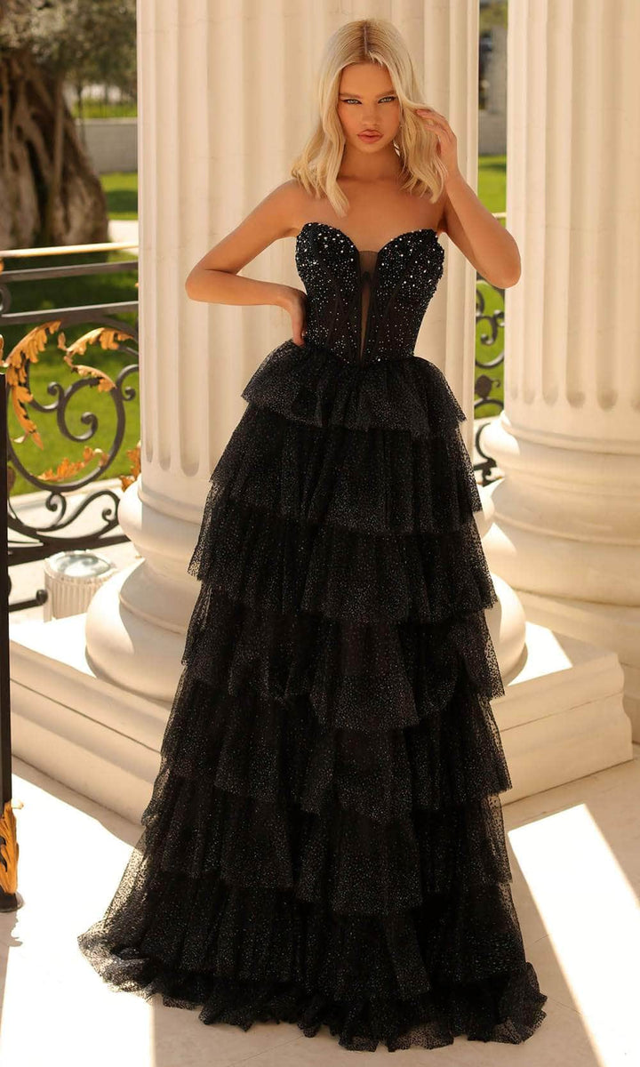 Clarisse 811045 - Strapless Tiered Prom Gown – Couture Candy