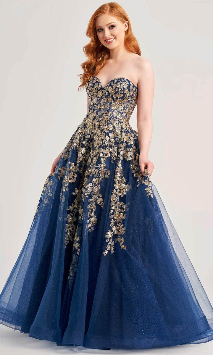 Colette By Daphne CL5136 - Lace Applique Corset Prom Dress – Couture Candy
