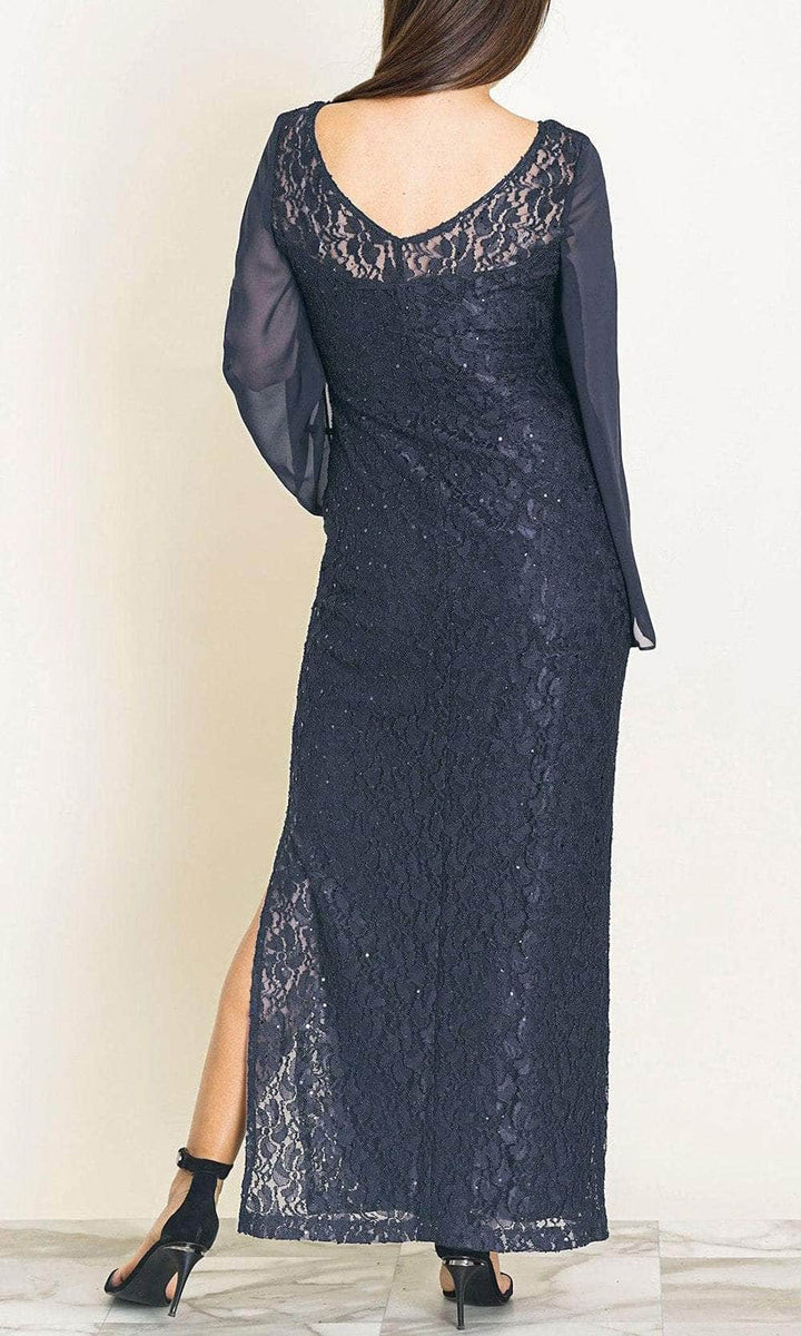Connected Apparel TDD72172M1 - Bell Sleeve Lace Formal Gown – Couture Candy