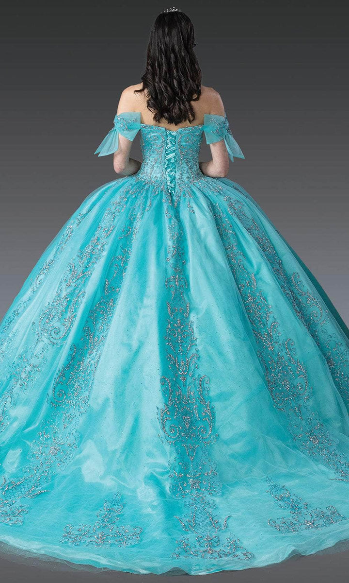 Dancing Queen 1814 - Long Tulle Ballgown Dress - Off Shoulder Sleeves ...