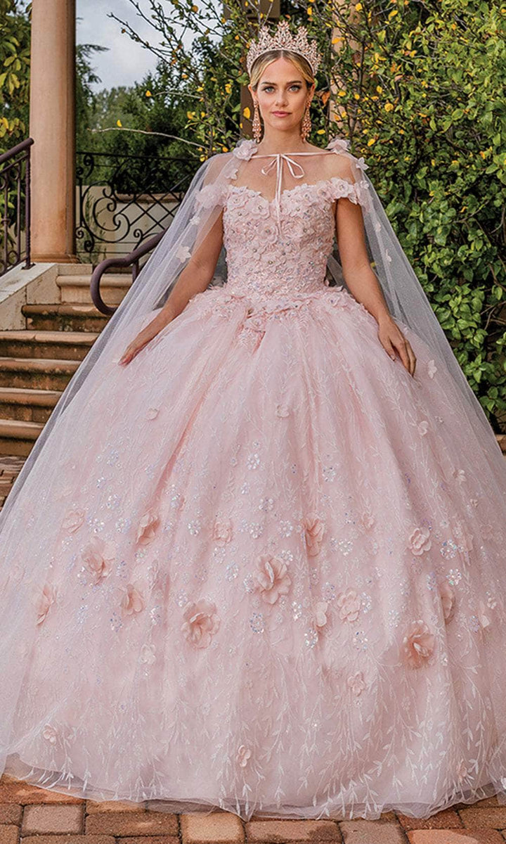 Dancing Queen 1842 - Off Shoulder Ballgown With Cape – Couture Candy
