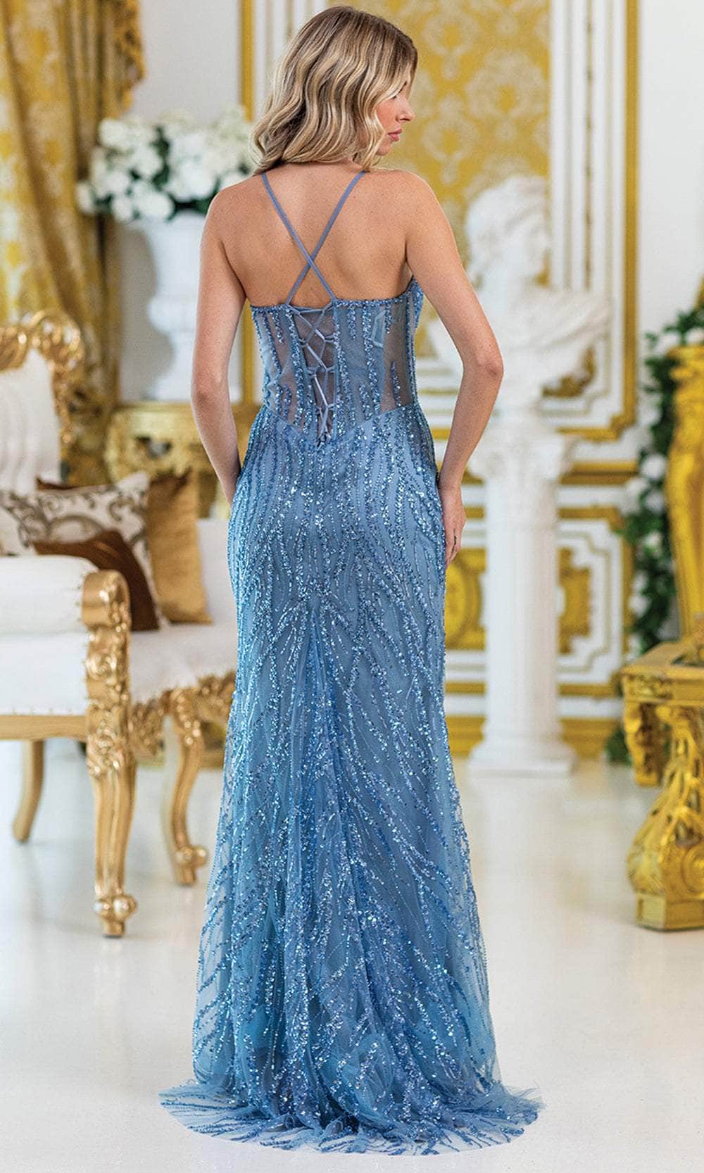 Dancing Queen 4533 - Long Sheath Dress - Illusion Corset Bodice, Beaded ...