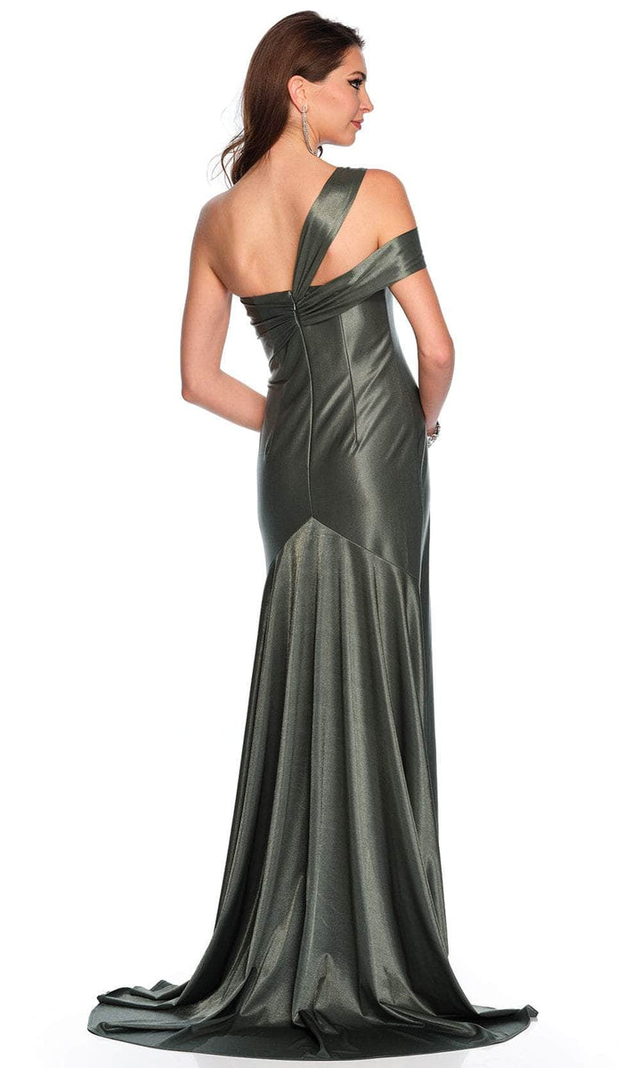 Dave & Johnny 11486 - Ruched One Sided Cold Shoulder Prom Gown ...
