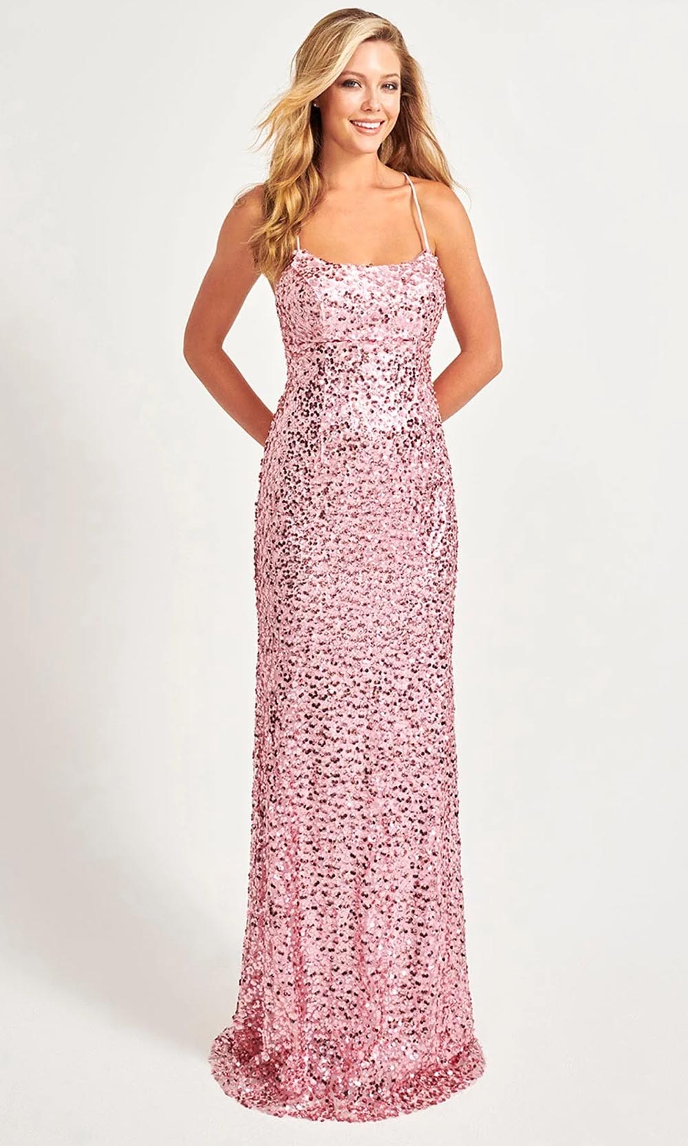 Faviana 11033 - Scoop Floral Sequin Prom Gown – Couture Candy