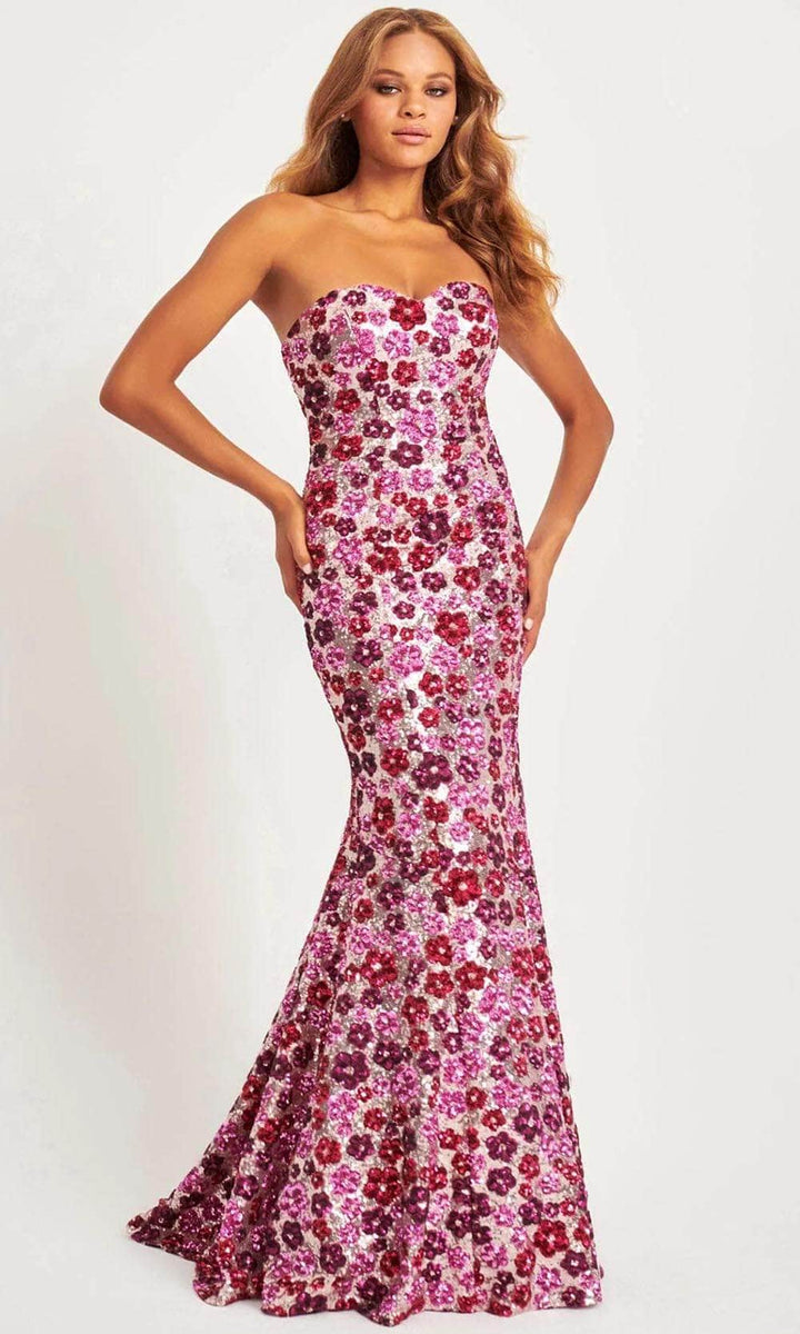 Faviana 11036 - Floral Sequin Prom Gown – Couture Candy