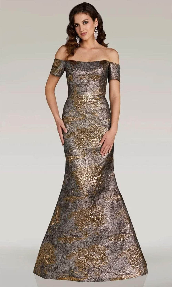 Gia Franco 12376 - Metallic Trumpet Evening Dress – Couture Candy