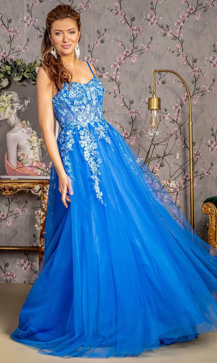 GLS by Gloria GL3309 - Lace Applique Corset Prom Gown – Couture Candy