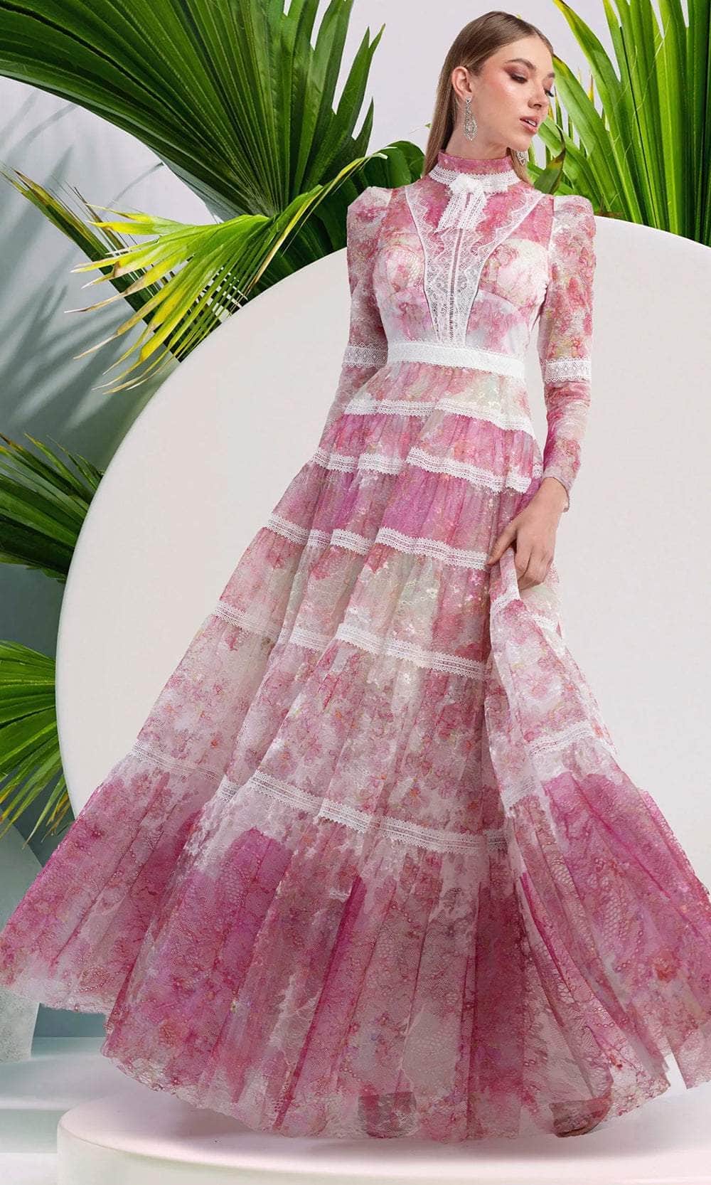 Janique K8031 - Long Sleeve Allover Lace Formal Gown – Couture Candy