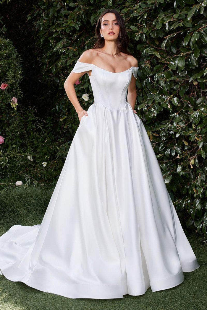 Ladivine Bridal CDS513W - Long Satin Ballgown Dress - Princess Seams ...