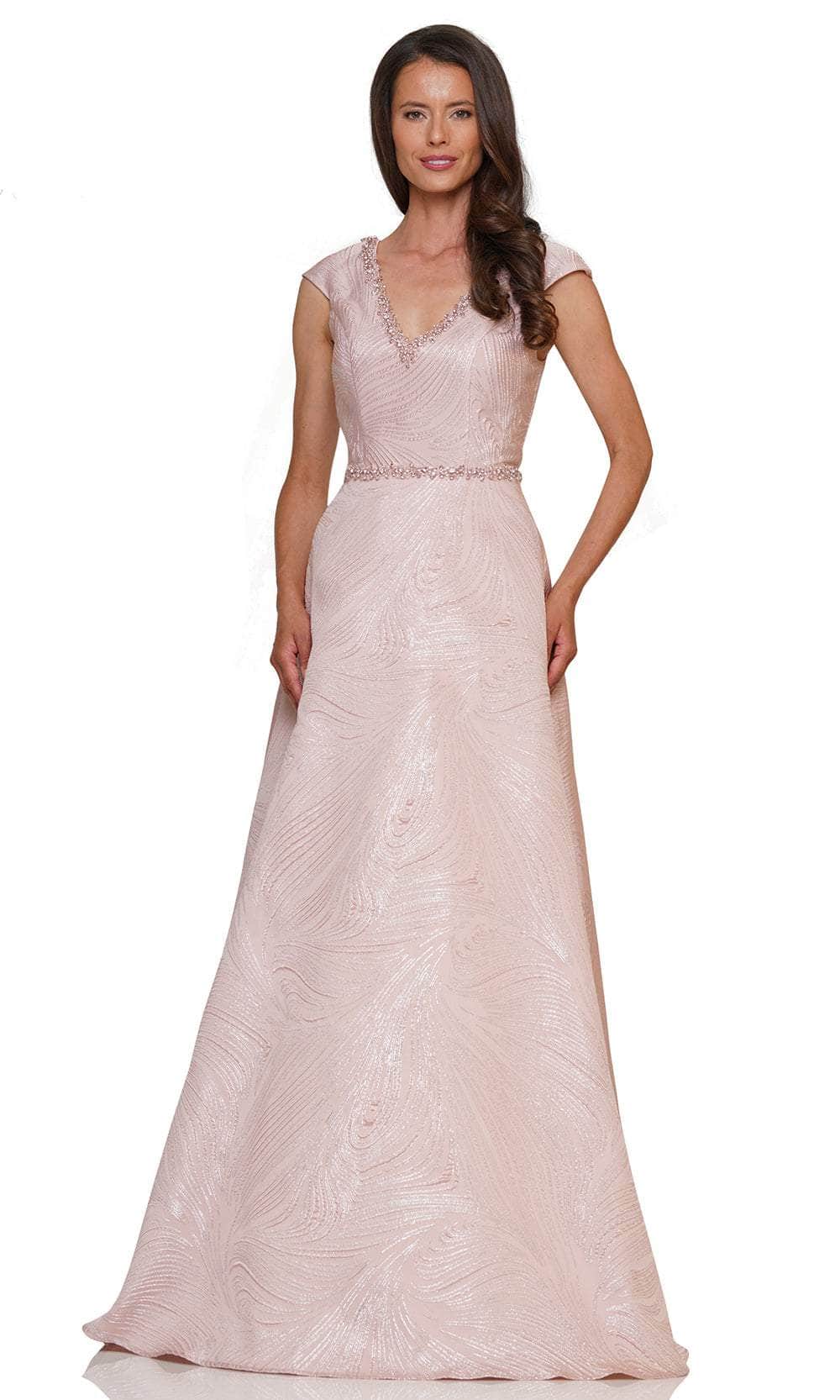 Marsoni by Colors MV1264 - Beaded Trim V-Neck Formal Gown – Couture Candy