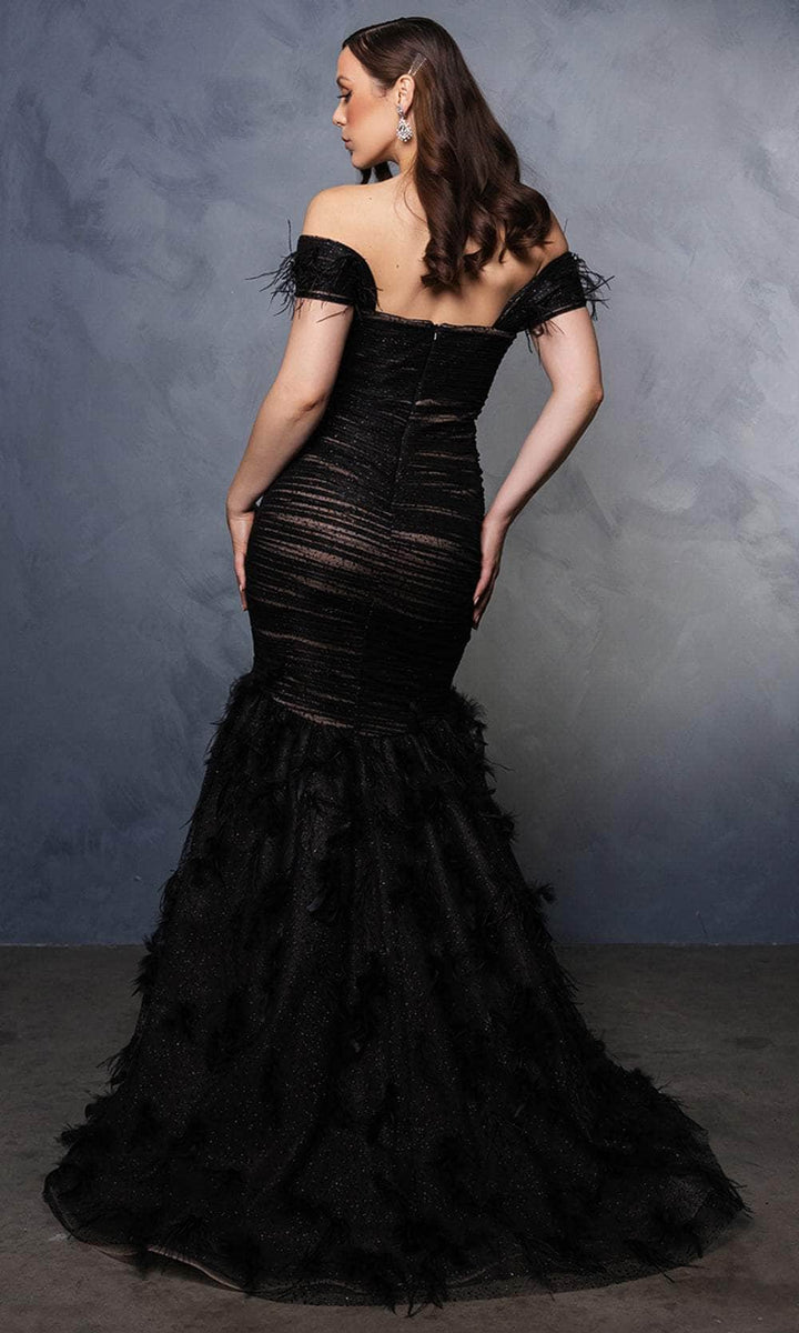 May Queen MQ2139 - Long Sheath Dress - Floral Embroidery, Spaghetti ...