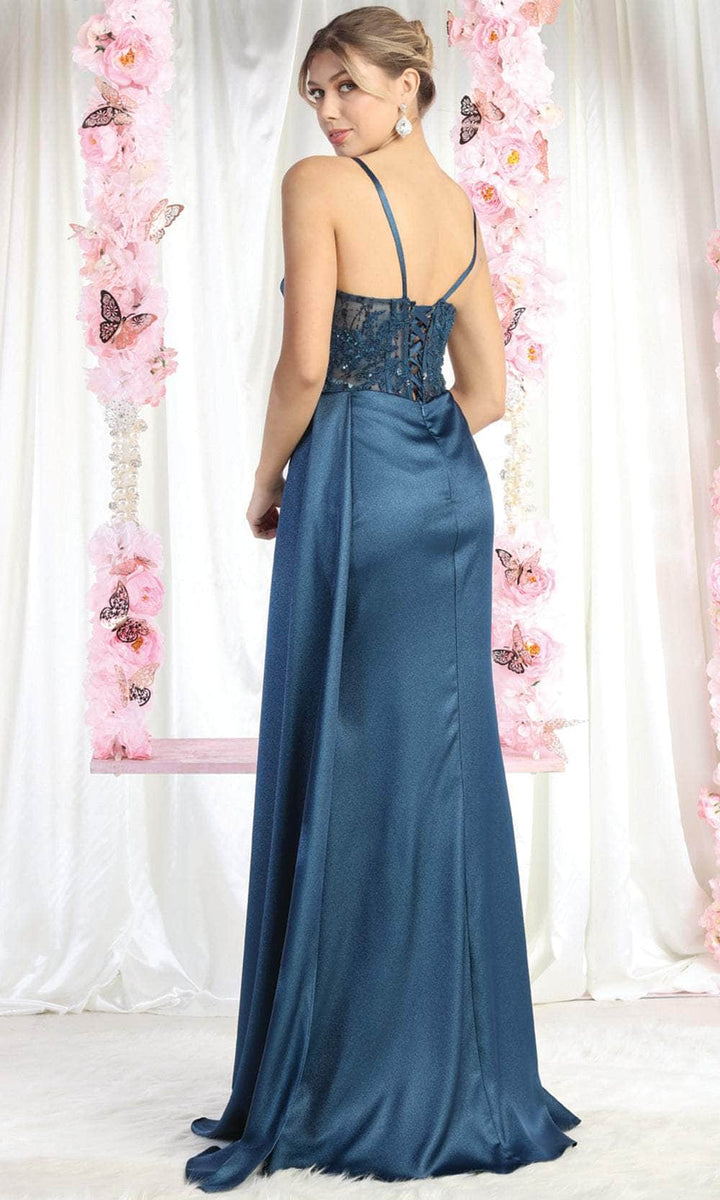 May Queen RQ8020 - Cowl Embroidered Prom Dress – Couture Candy