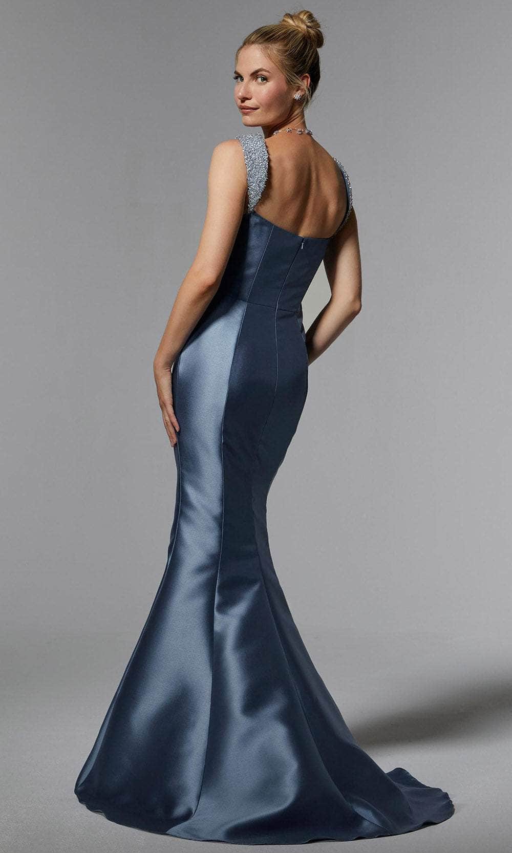 MGNY By Mori Lee 72925 - Bejeweled Satin Evening Gown – Couture Candy