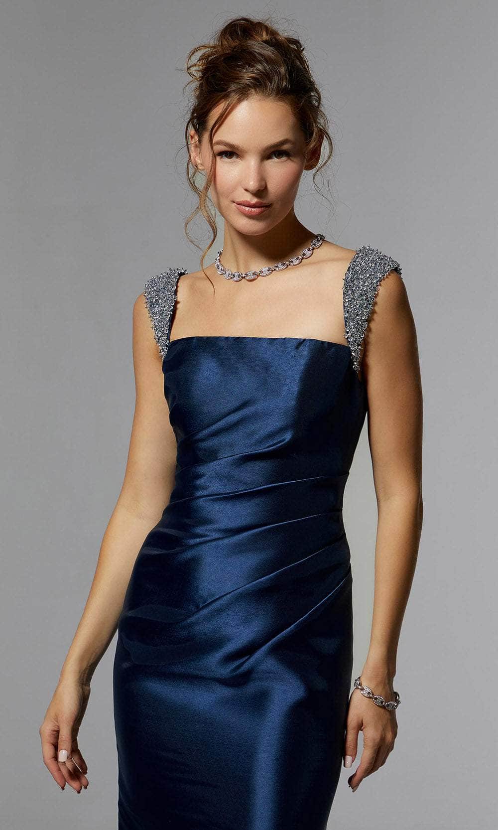 MGNY By Mori Lee 72925 - Bejeweled Satin Evening Gown – Couture Candy