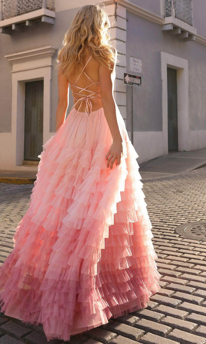 Nox Anabel C1420 - Ruffled Ombre Prom Dress – Couture Candy