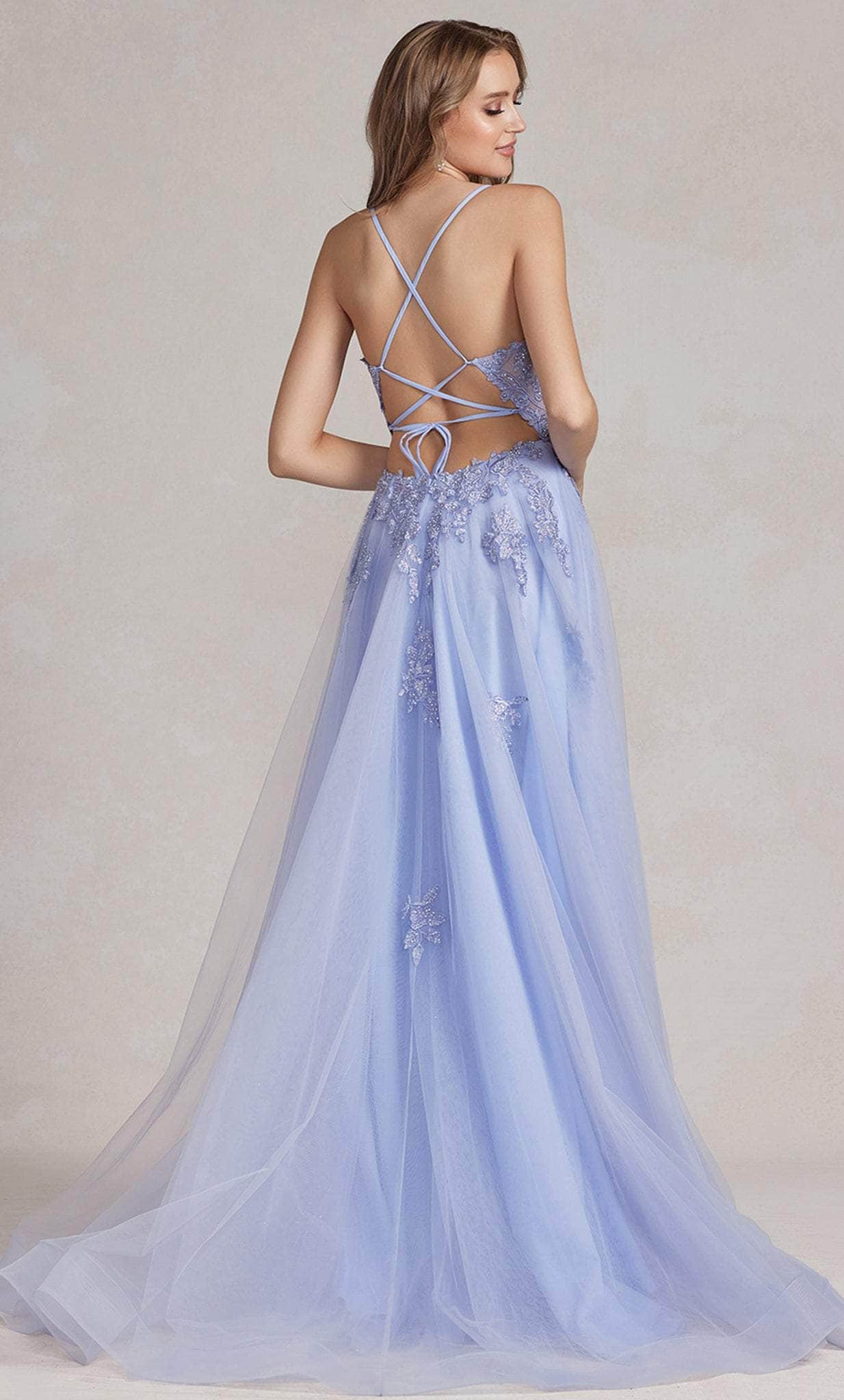 Nox Anabel G1149 - Lace-Up Back Embroidered Prom Gown – Couture Candy