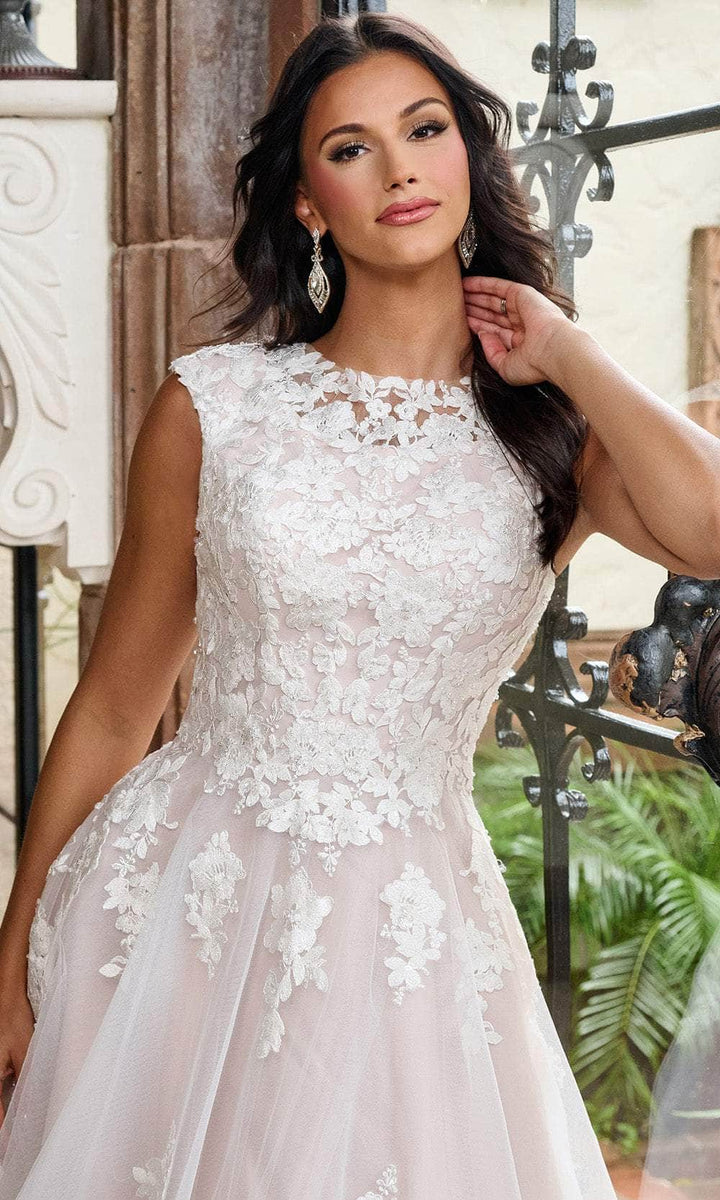 Rachel Allan RB7002 - Long Tulle, Applique, Beading A-line Dress ...