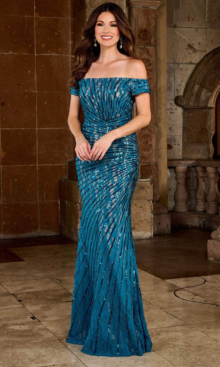 Rachel Allan RB8136 - Sequin Off-Shoulder Evening Dress – Couture Candy