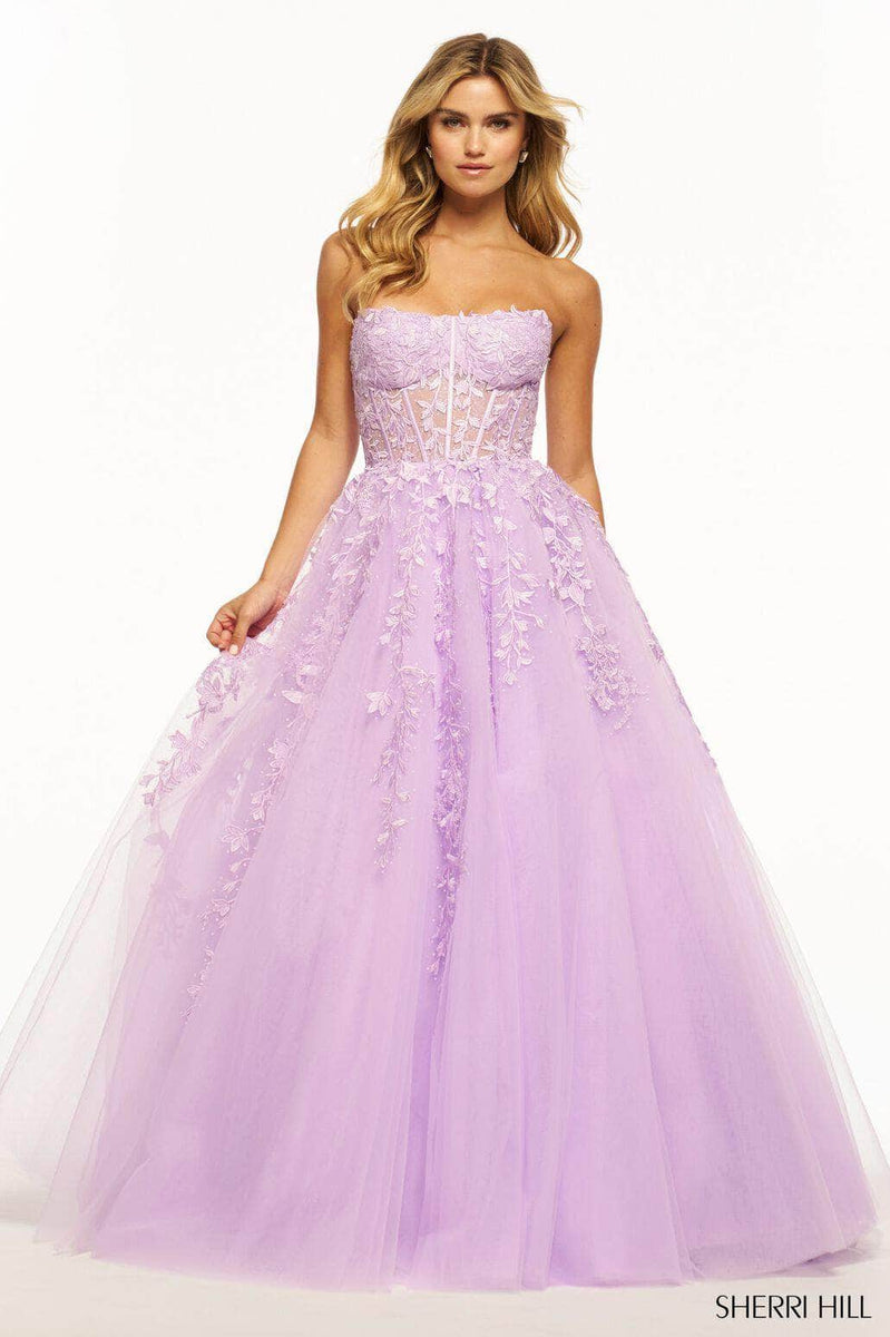 Sherri Hill 55993 - Scoop Illusion Corset Gown – Couture Candy