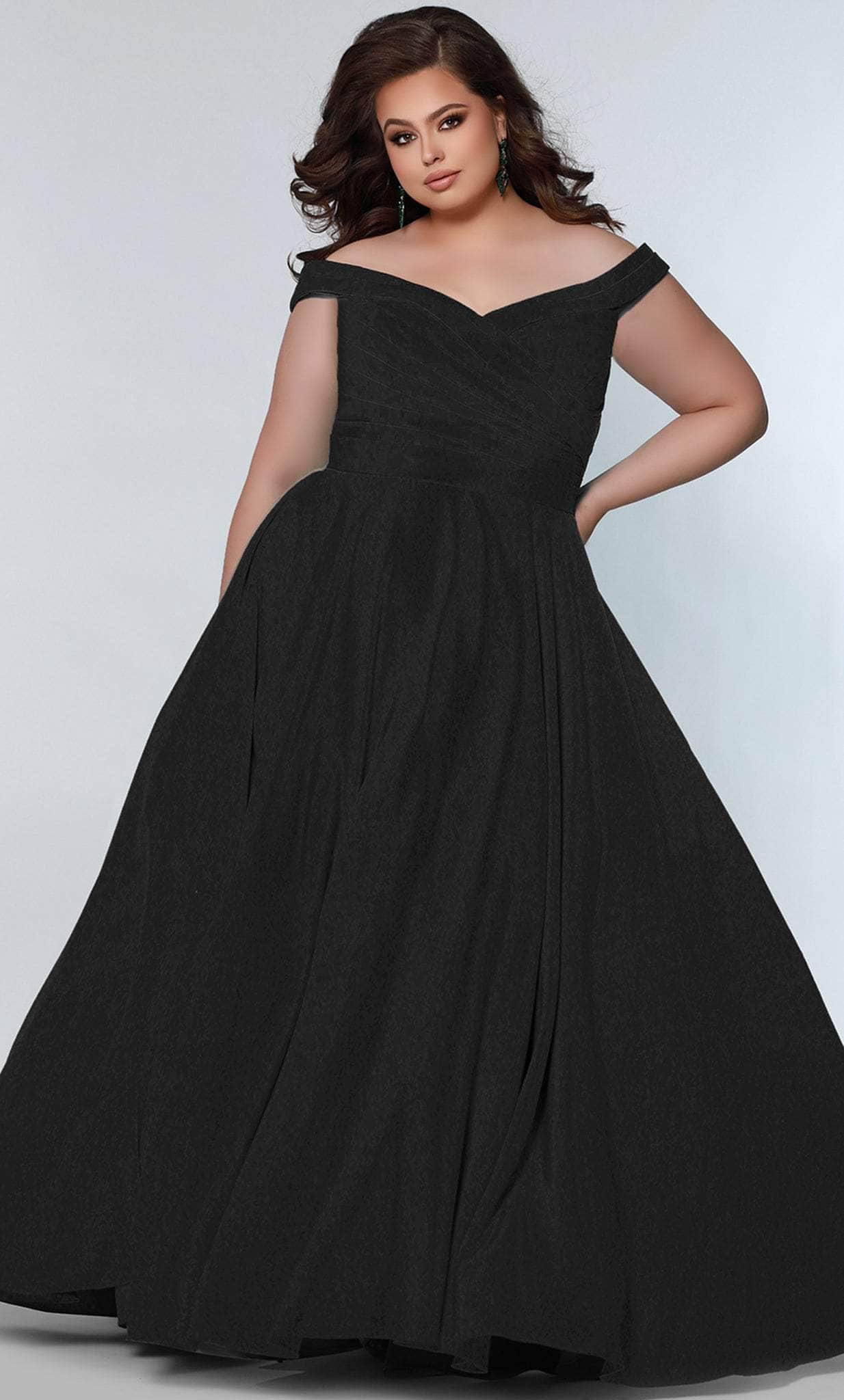 Sydney's Closet SC7321 - Pleated A-Line Prom Gown – Couture Candy