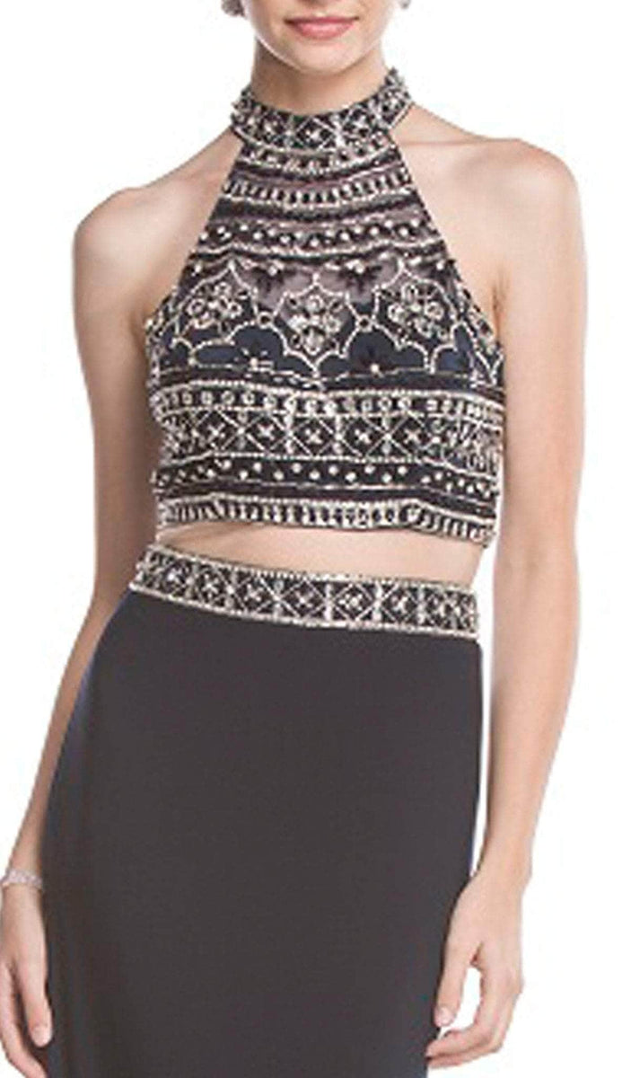 Trevi Collection - Two Piece Beaded High Halter Evening Gown – Couture ...