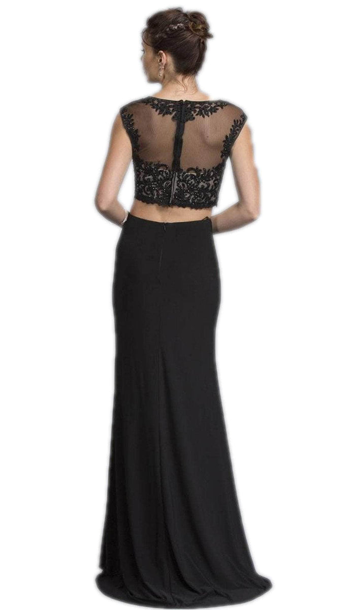 Trevi Collection - Two Piece Illusion Bateau Sheath Prom Dress ...