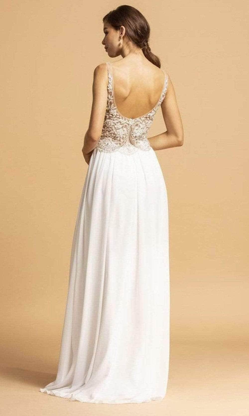 Trevi Collection - V-Neck Beaded A-Line Dress L2090 – Couture Candy
