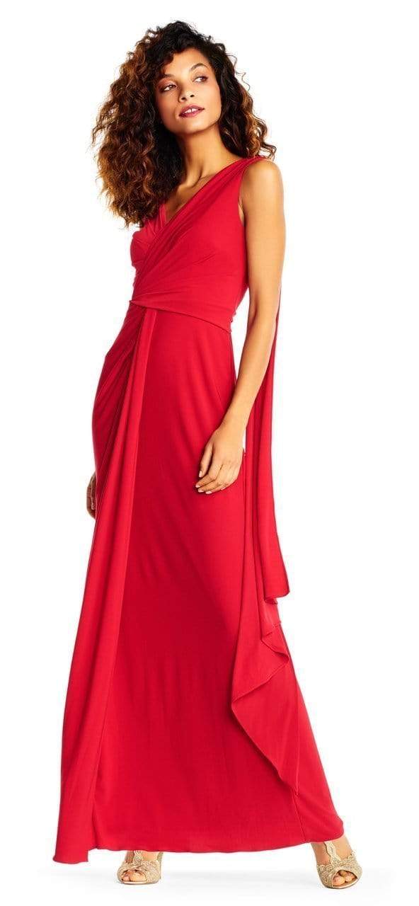 Adrianna Papell - Gathered Bodice Draped Jersey Gown AP1E202651 - 1 pc ...