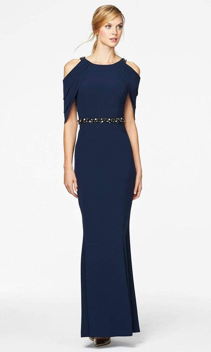 Alexander by Daymor - 350 Cold Shoulder Beaded Waist Sheath Gown ...