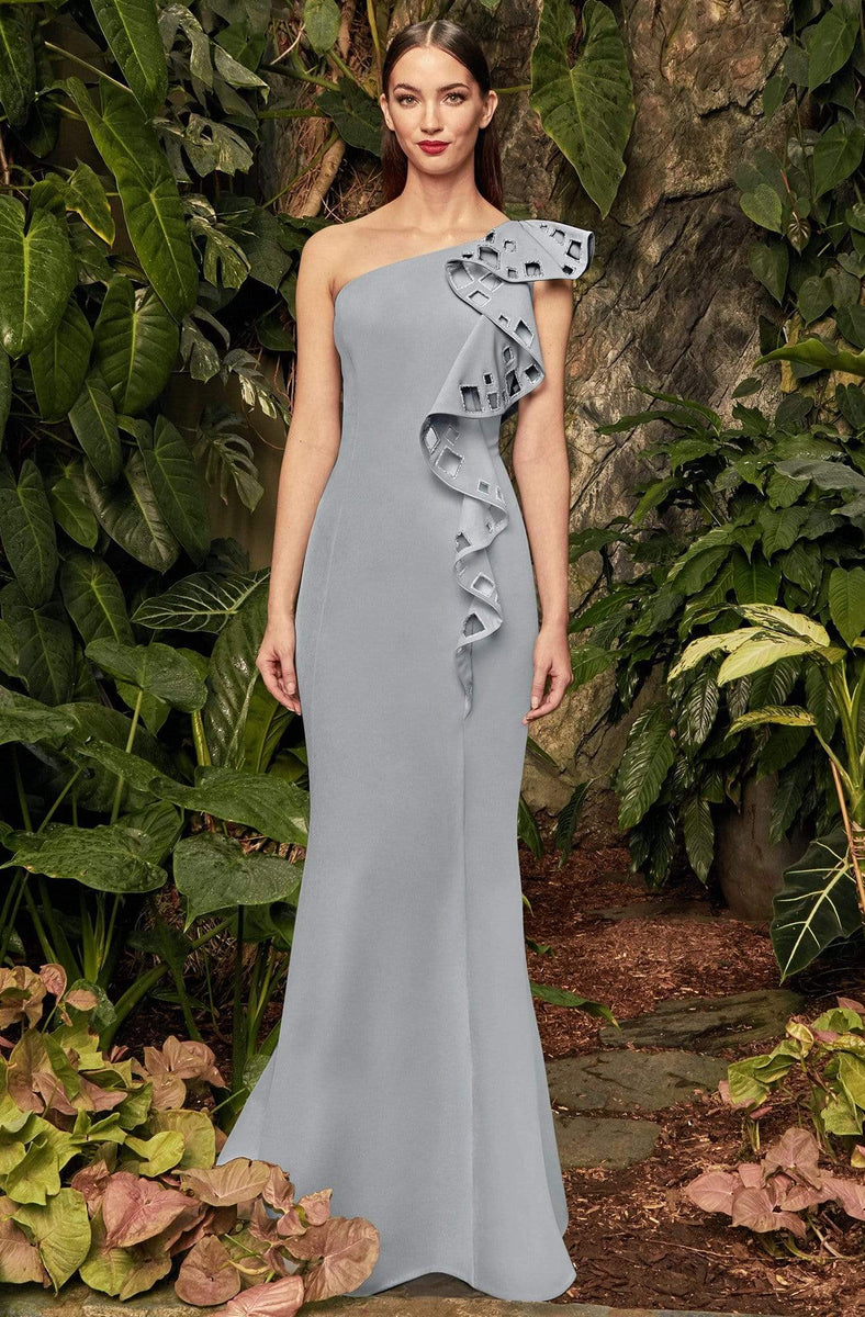 Alexander by Daymor - 992 Ruffled Asymmetric Trumpet Dress – Couture Candy