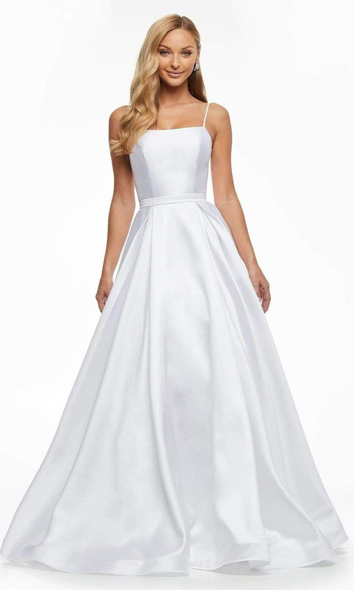 Ashley Lauren - 11095 Square Neck A-line Minimalist Gown – Couture Candy