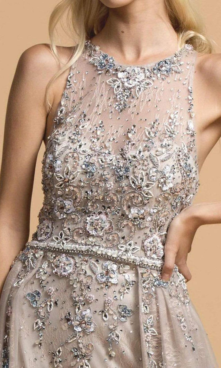 Aspeed Design - L2155 Bedazzled Lace A-Line Flowy Dress – Couture Candy