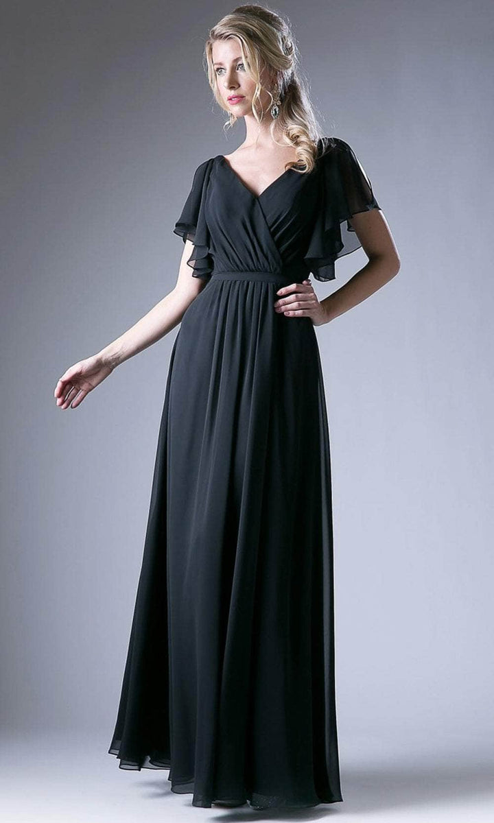 Cinderella Divine 13034 - V-Neck Angel Sleeves Evening Dress – Couture ...