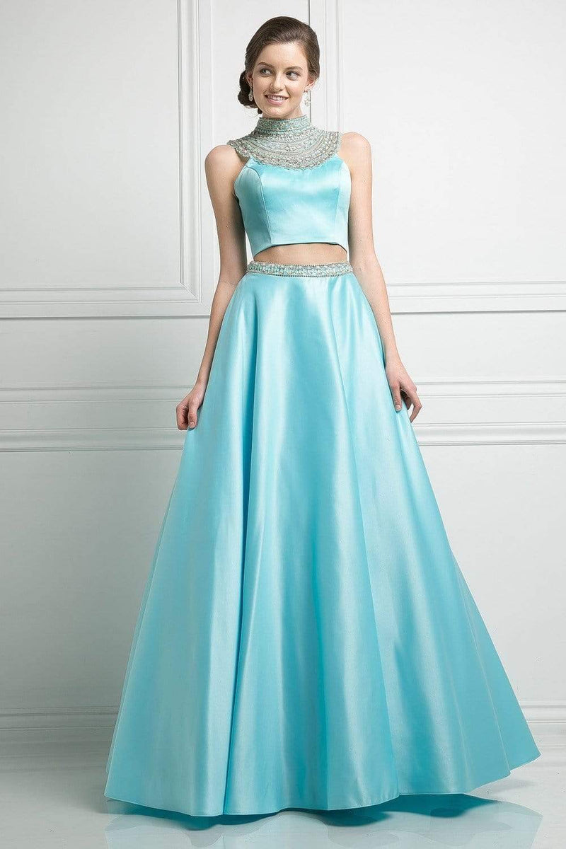 Cinderella Divine - Beaded High Neck Two Piece Evening Gown – Couture Candy