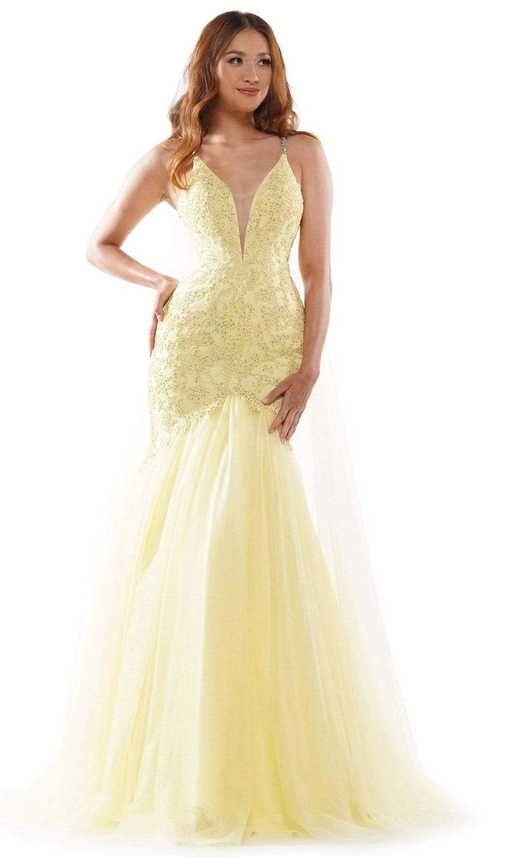 Colors Dress - G962 Shoulder Cape Mermaid Gown – Couture Candy